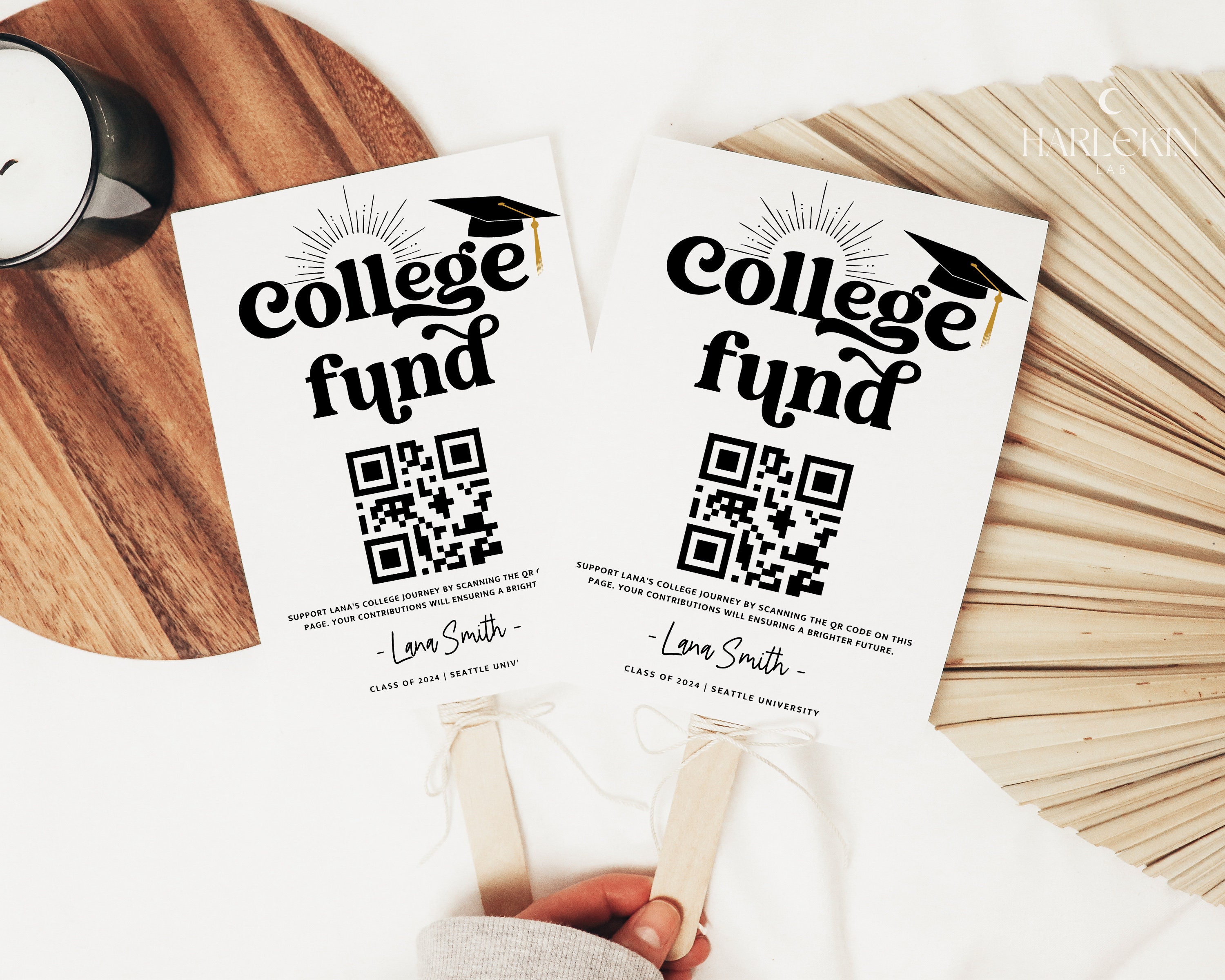 Editable College Fund Sign Template, DIY Grad Party QR Code Sign, Venmo ...