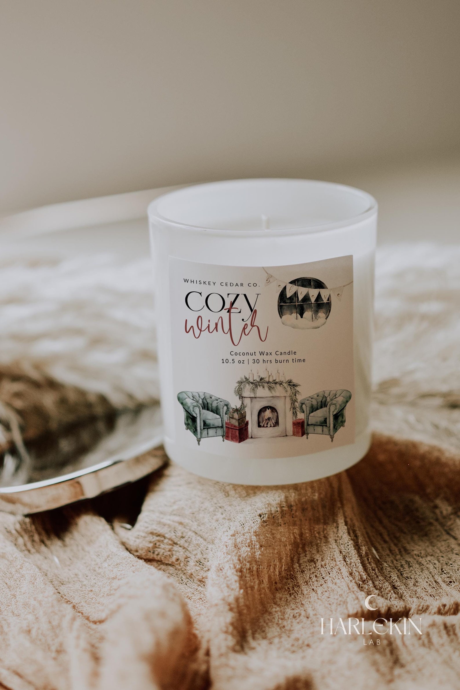 Editable Christmas Candle Label Template, DIY Winter Candle Jar Label ...