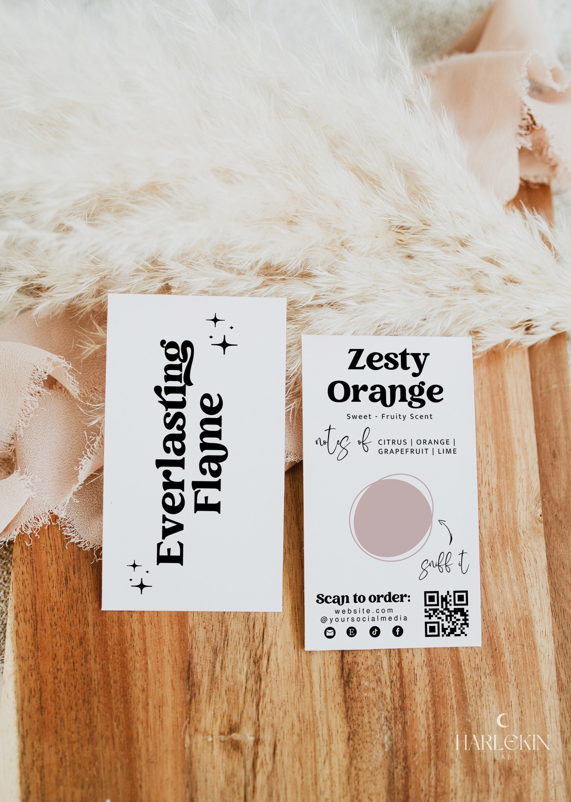 Candle Scent Card Template, Editable Business Tester Card, Wax Melt ...