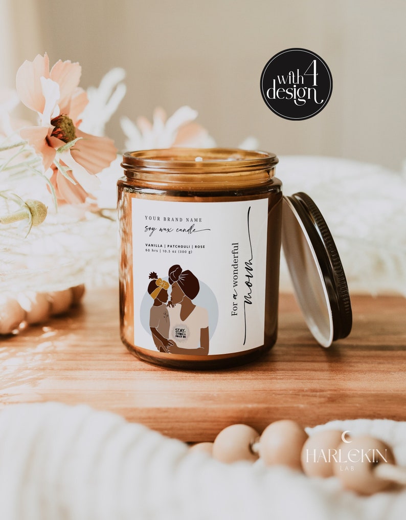 Editable Mothers Day Candle Label, Customizable Canva Template, DIY ...