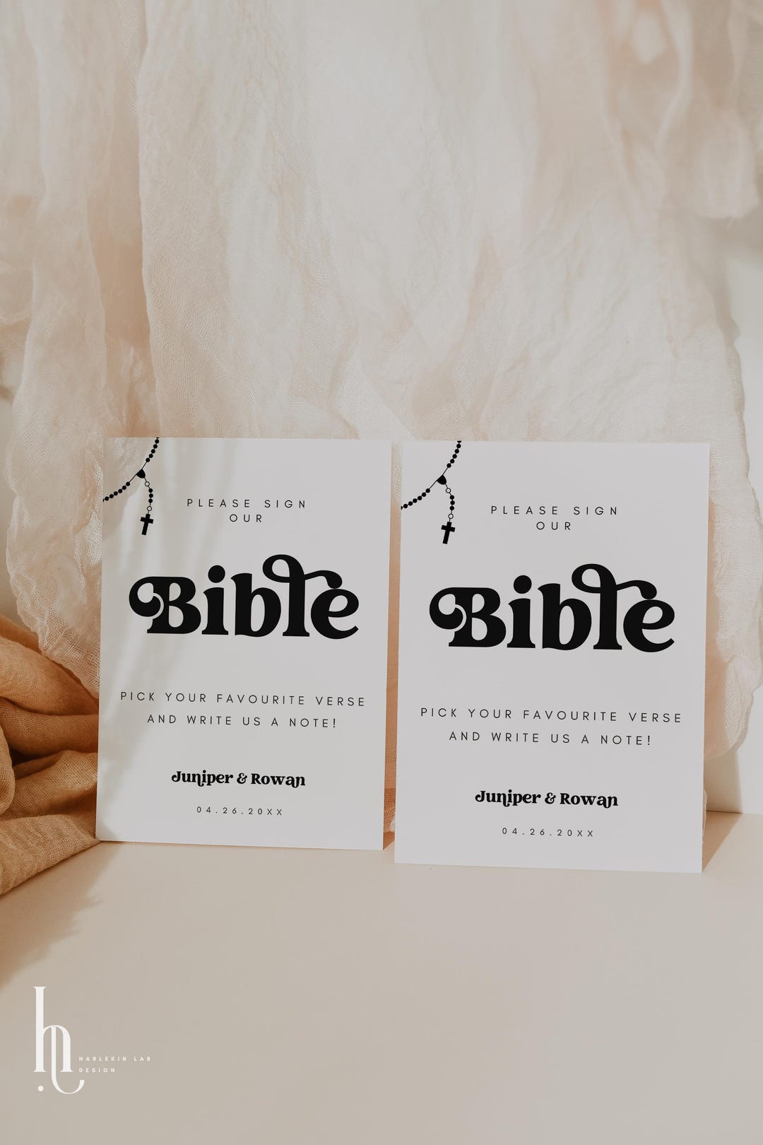 Printable Guest Book Bible Sign Template, Rosary Bible Verse Guestbook ...