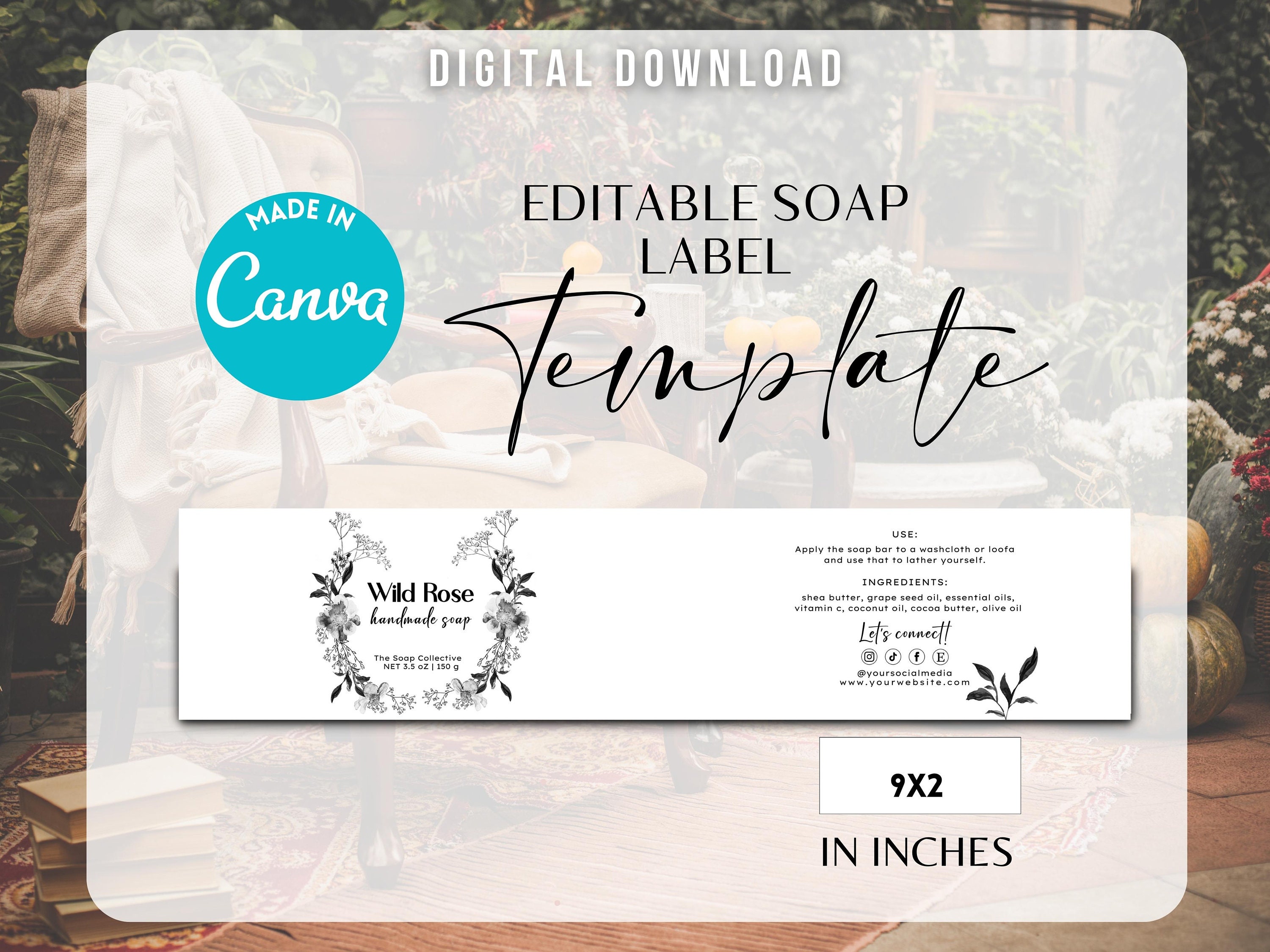 Editable Soap Label Template, Customizable Wrap Whipped Soap Label ...