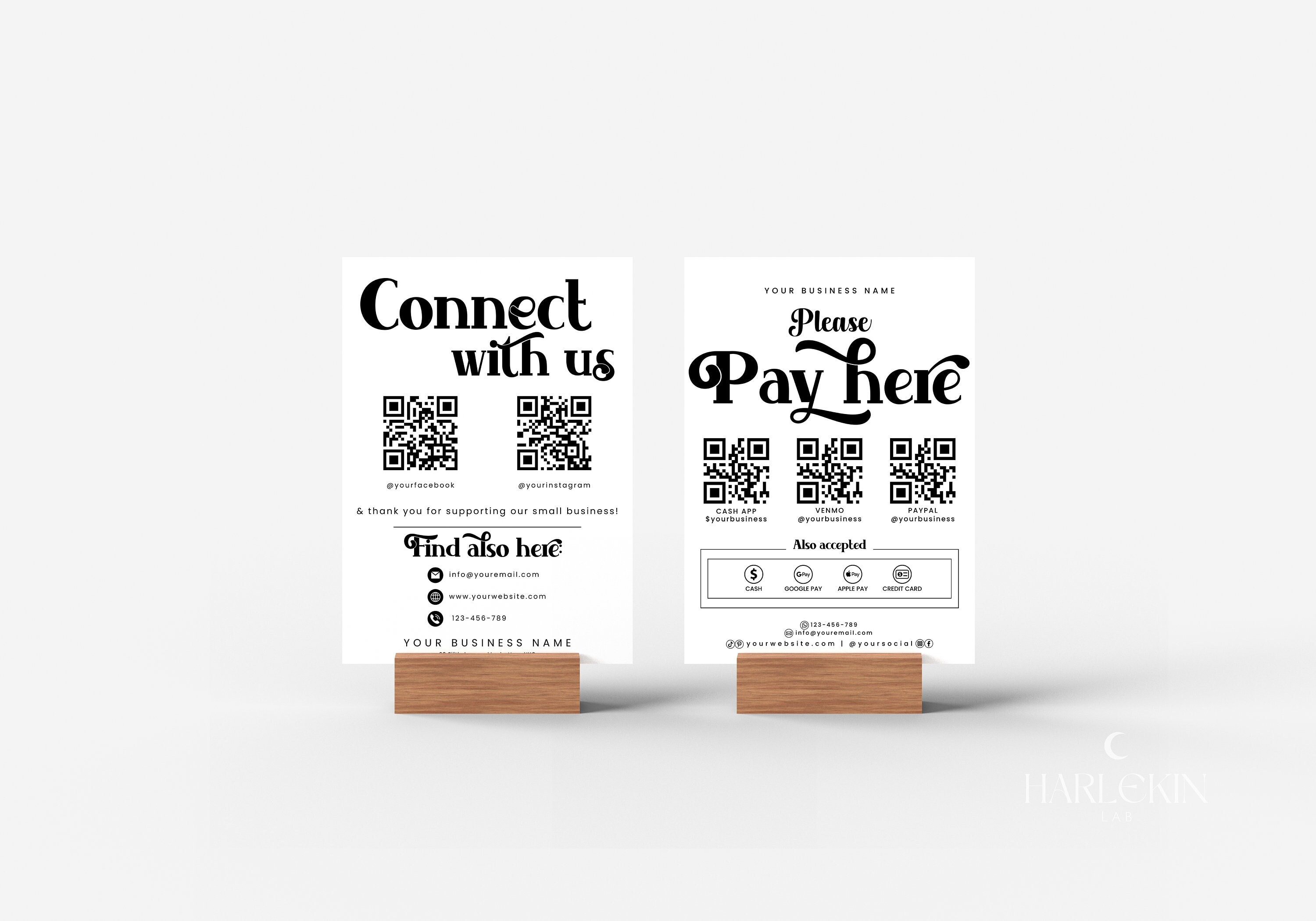 Printable QR Code Sign Customizable Scan to Pay Sign DIY - Etsy