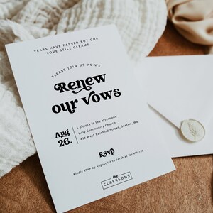Editable Vow Renewal Invitation Template, DIY Modern Still the One ...