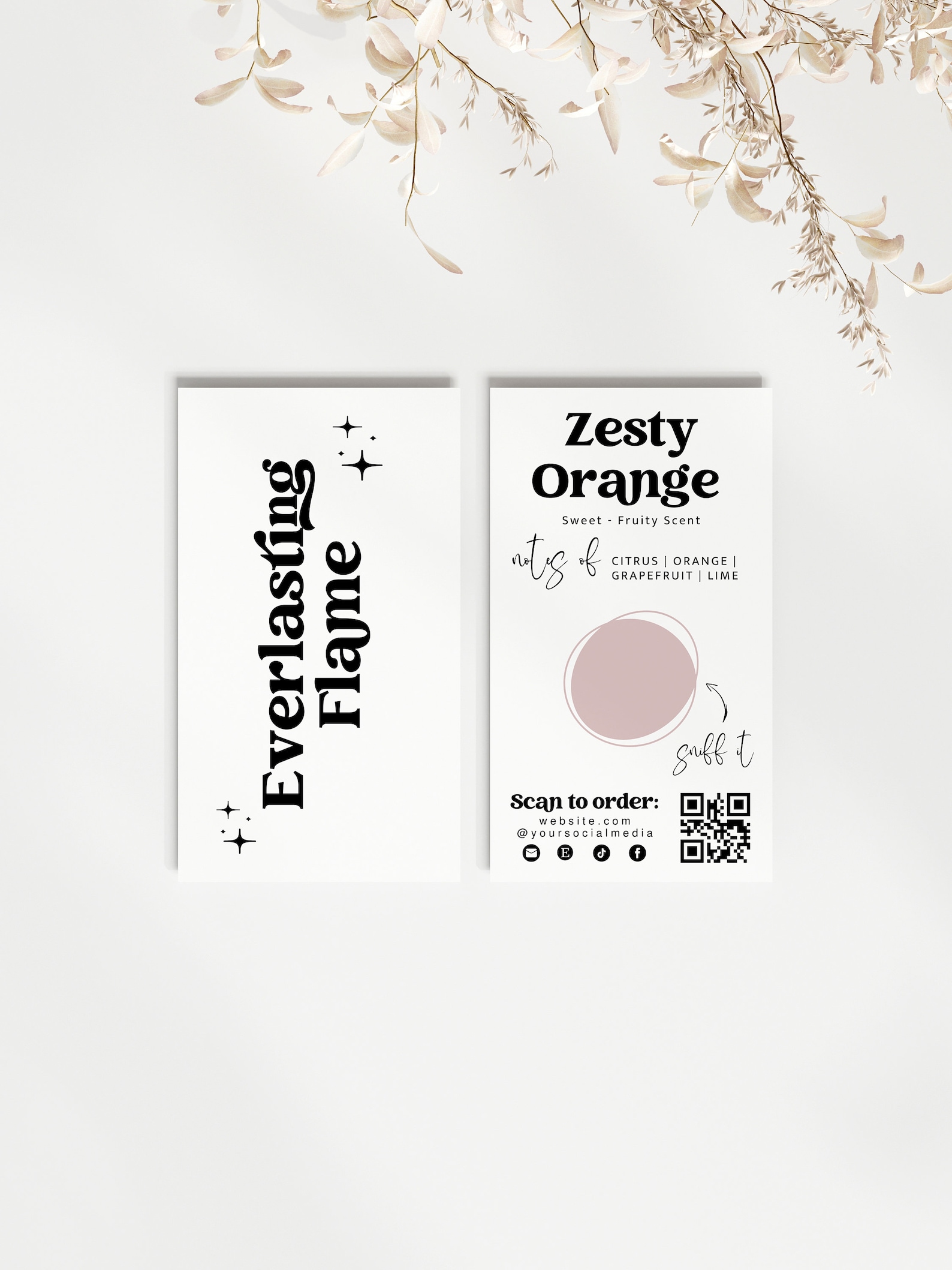 Candle Scent Card Template, Editable Business Tester Card, Wax Melt ...