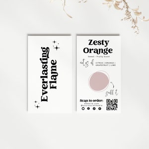Candle Scent Card Template, Editable Business Tester Card, Wax Melt ...