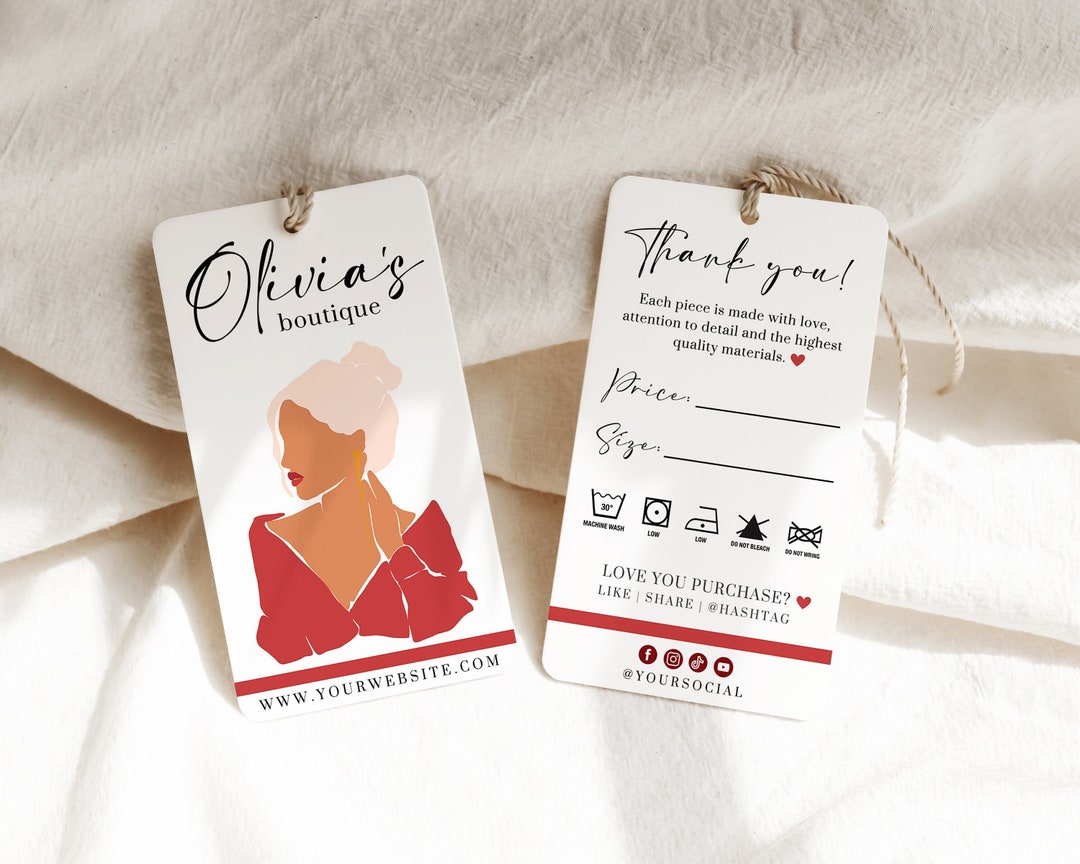 Editable Business Price Tag Template, Washing Instructions Tags ...