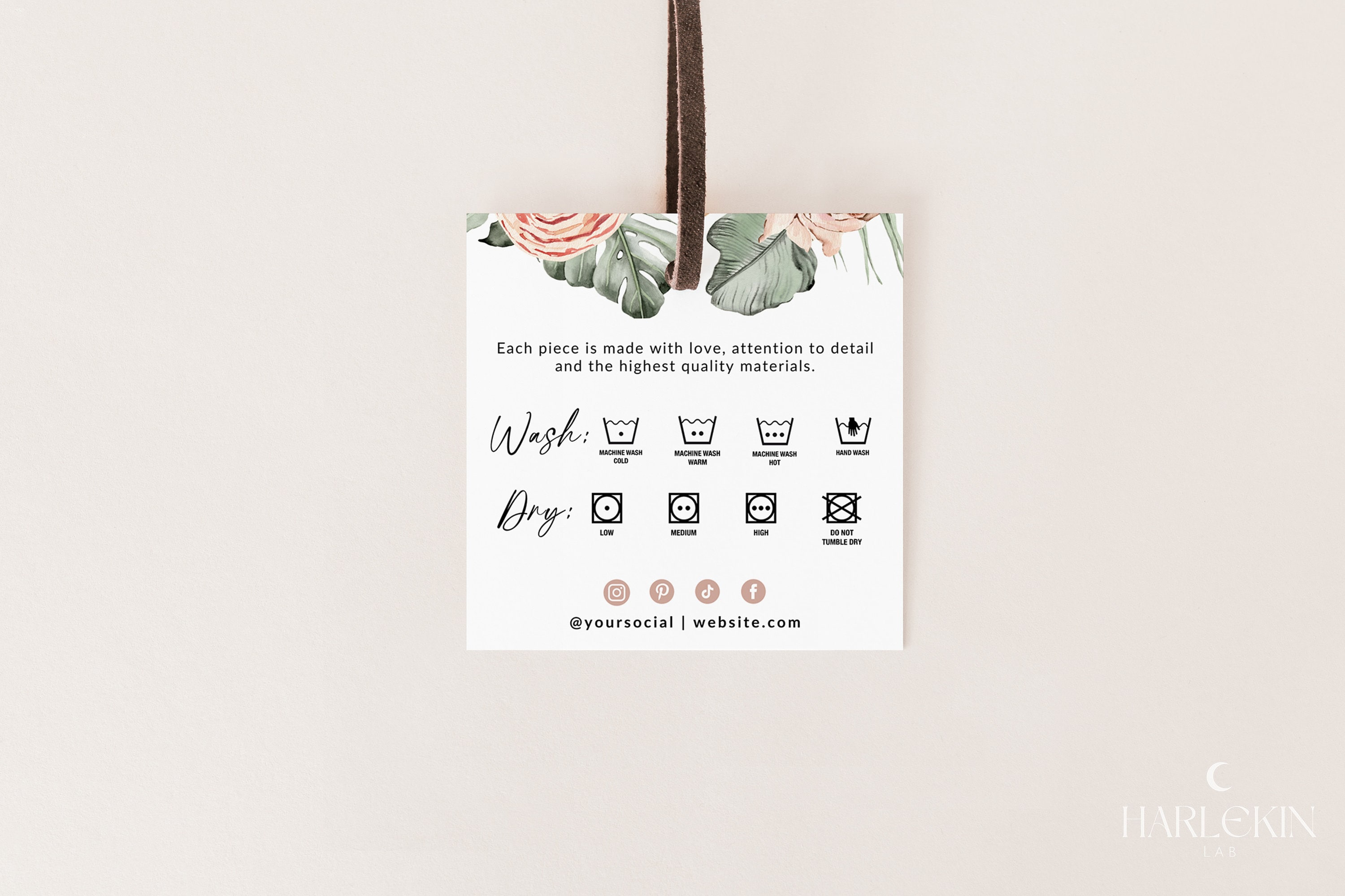 Editable Business Price Tag Template, Washing Instructions Tags ...