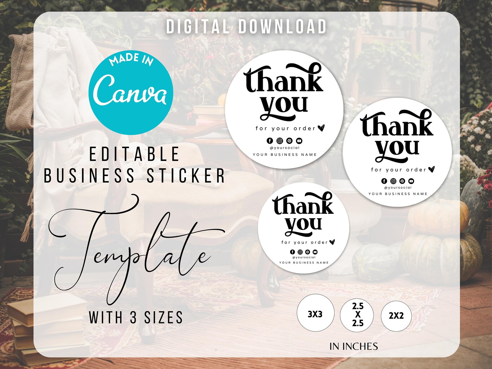 DIY Retro Business Packaging Labels, Editable Round Box Seal Sticker ...