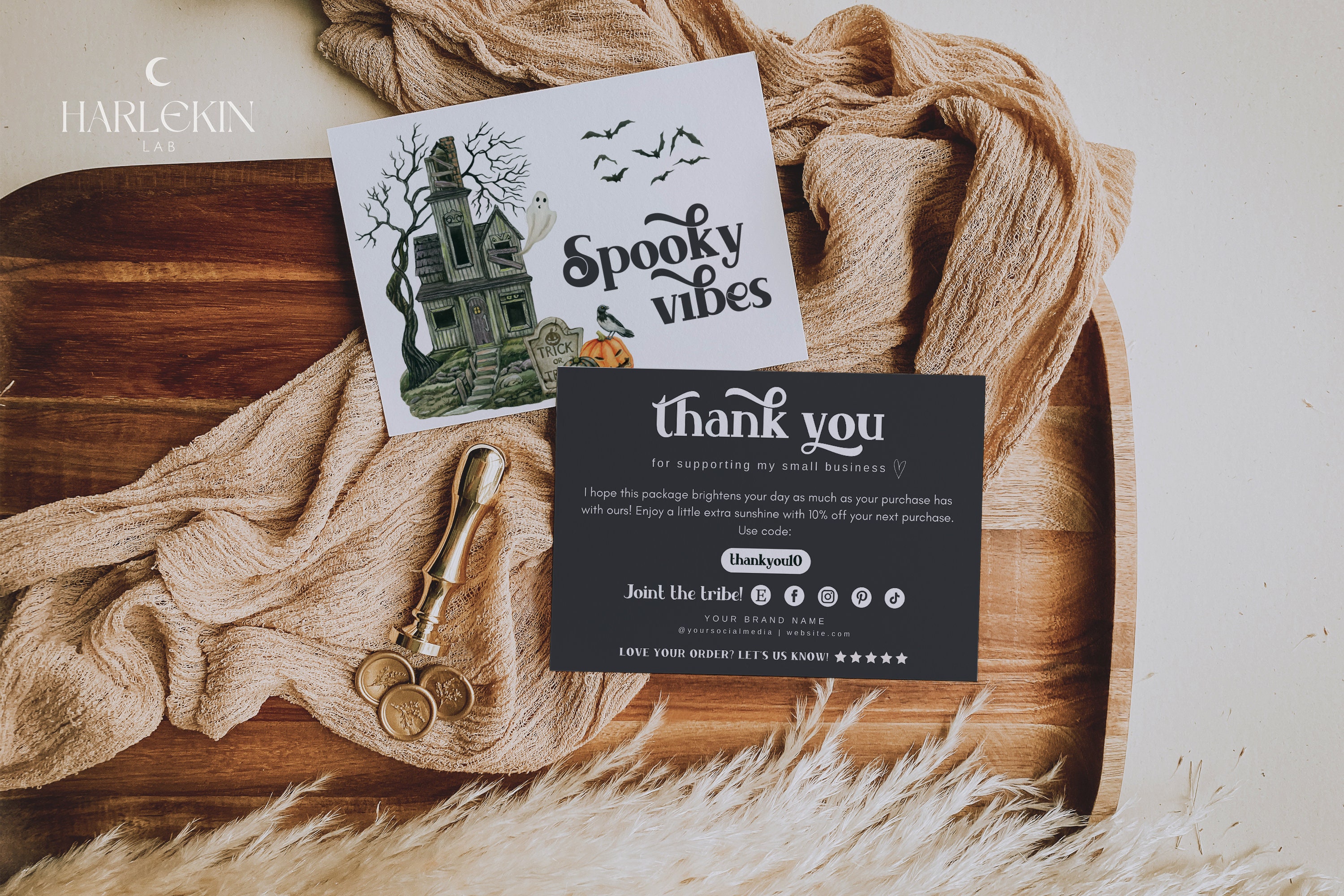 Editable Pumpkin Halloween Thank You Card, Customizable Thanks Note ...