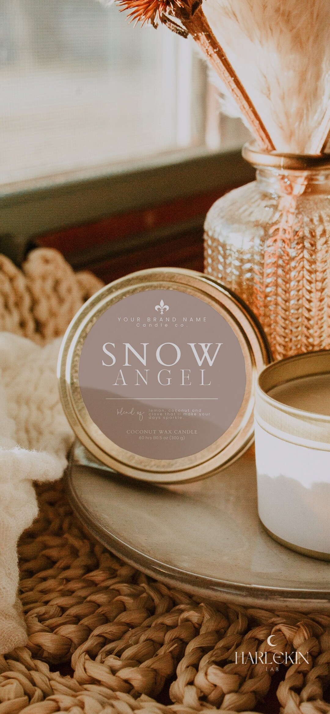 Editable Minimalist Candle Label, Elegant Customizable Canva Template ...