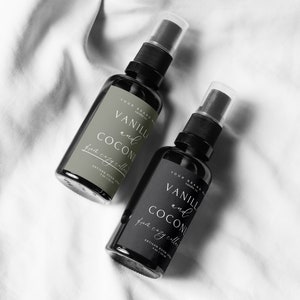 Editable Room Spray Label Template Canva, DIY Linen Spray Bottle Label ...