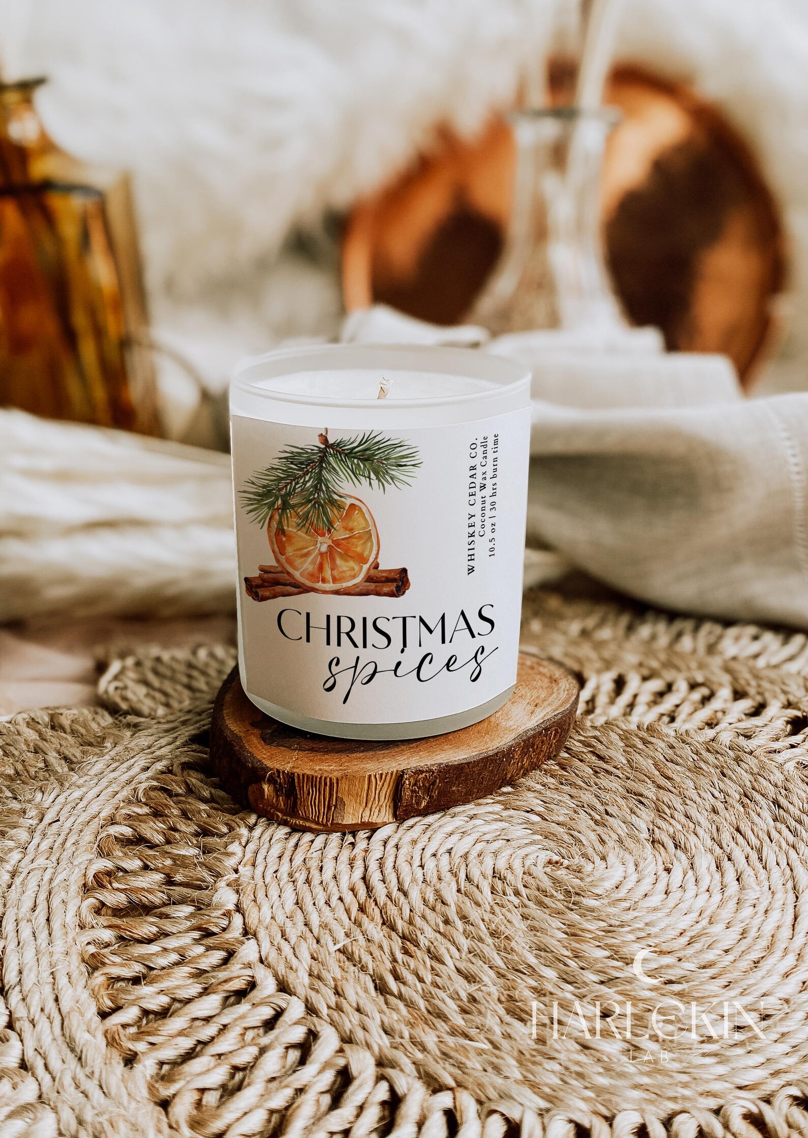 Editable Christmas Candle Label Template, DIY Winter Candle Jar Label ...