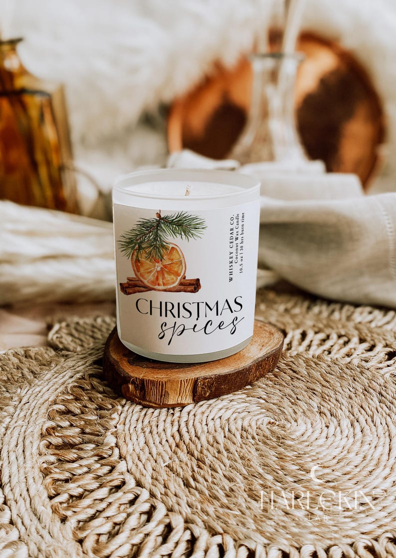 Editable Christmas Candle Label Template, DIY Winter Candle Jar Label ...