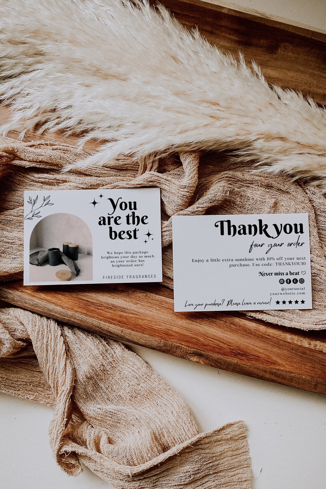 Editable Retro Thank You Card, Customizable Thank You Note, Package ...