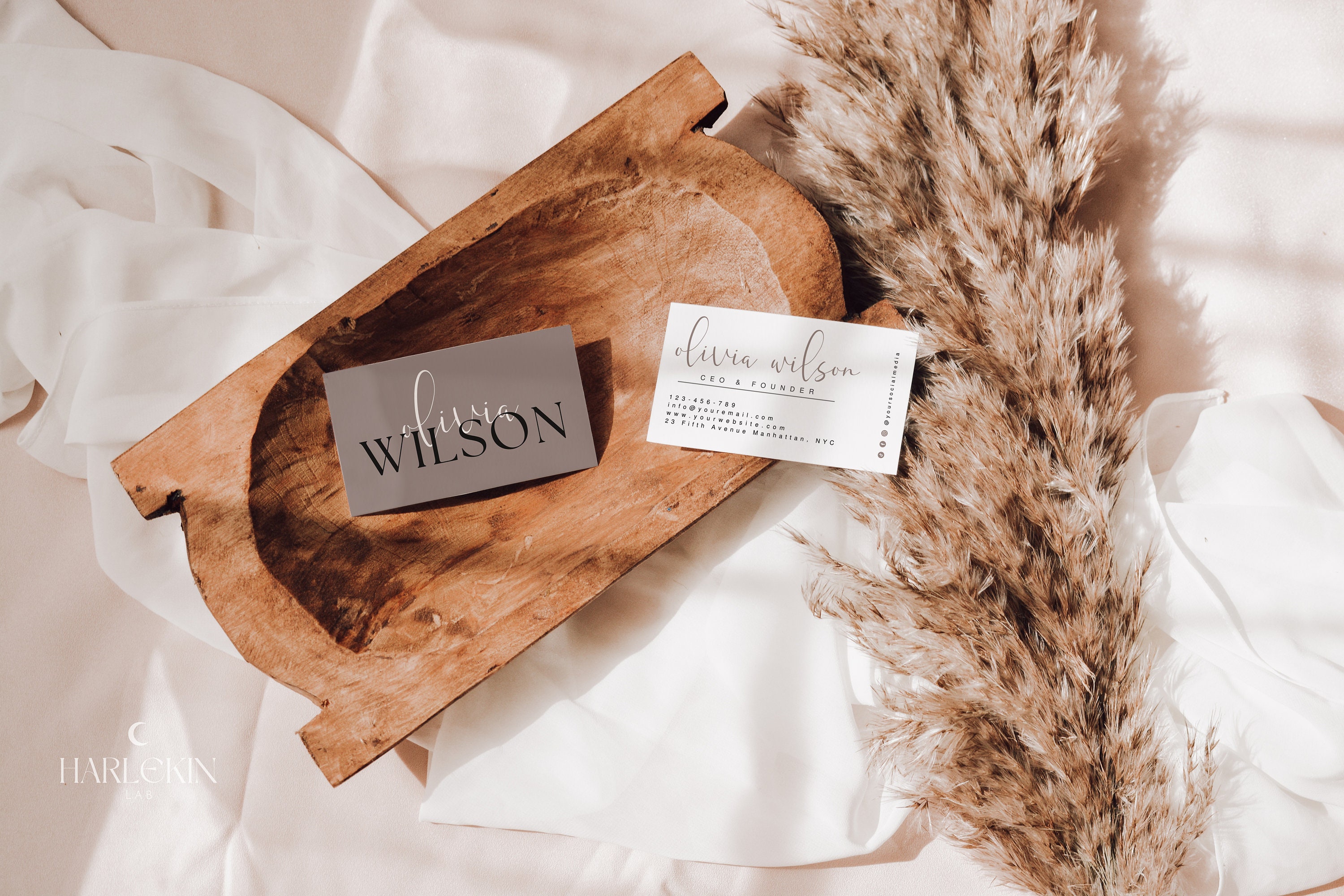 Editable Business Card Template DIY Elegant Boho Name Card - Etsy