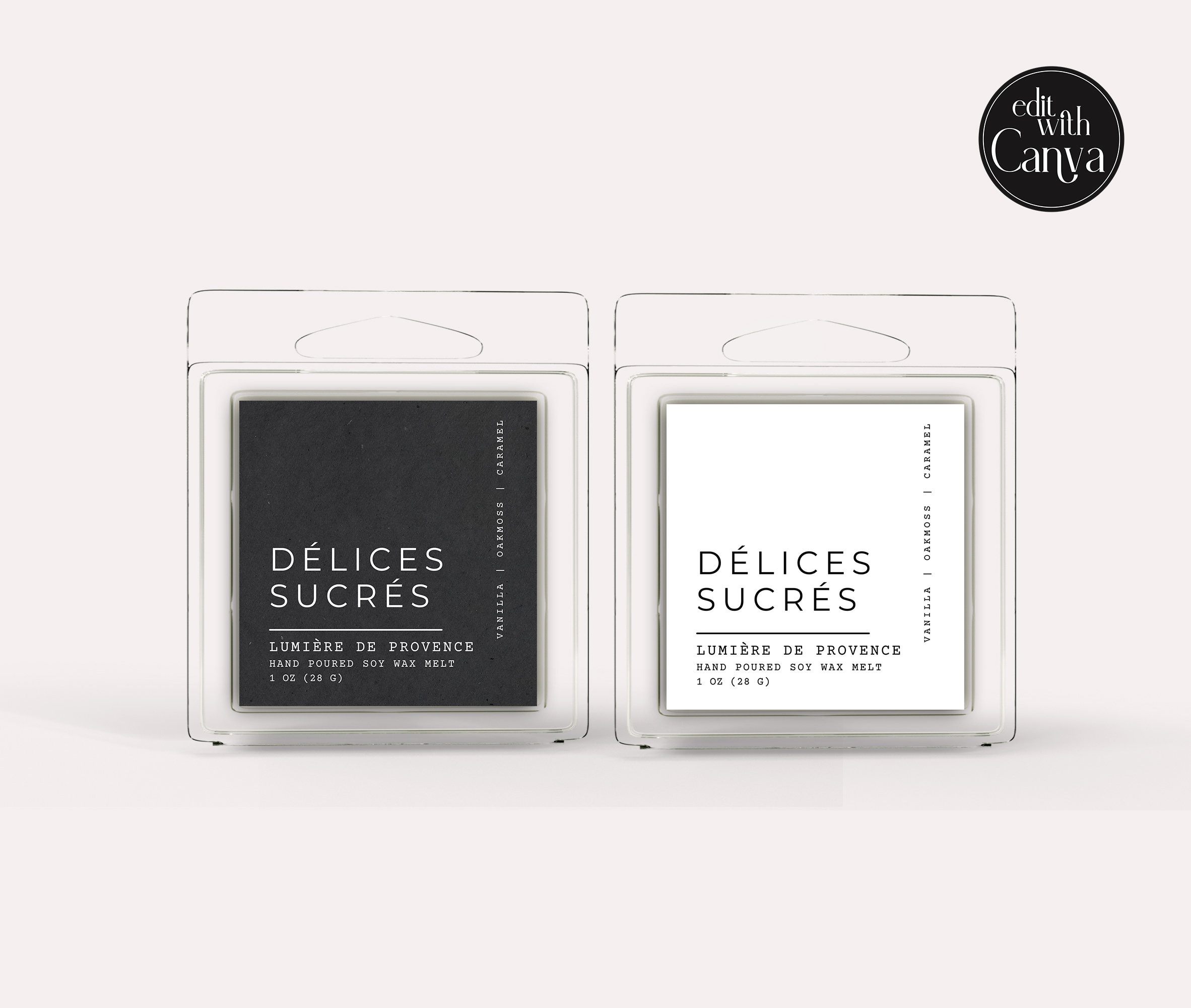 Editable Mini Wax Melt Sampler Label, DIY 1 Oz Wax Cube Sticker ...