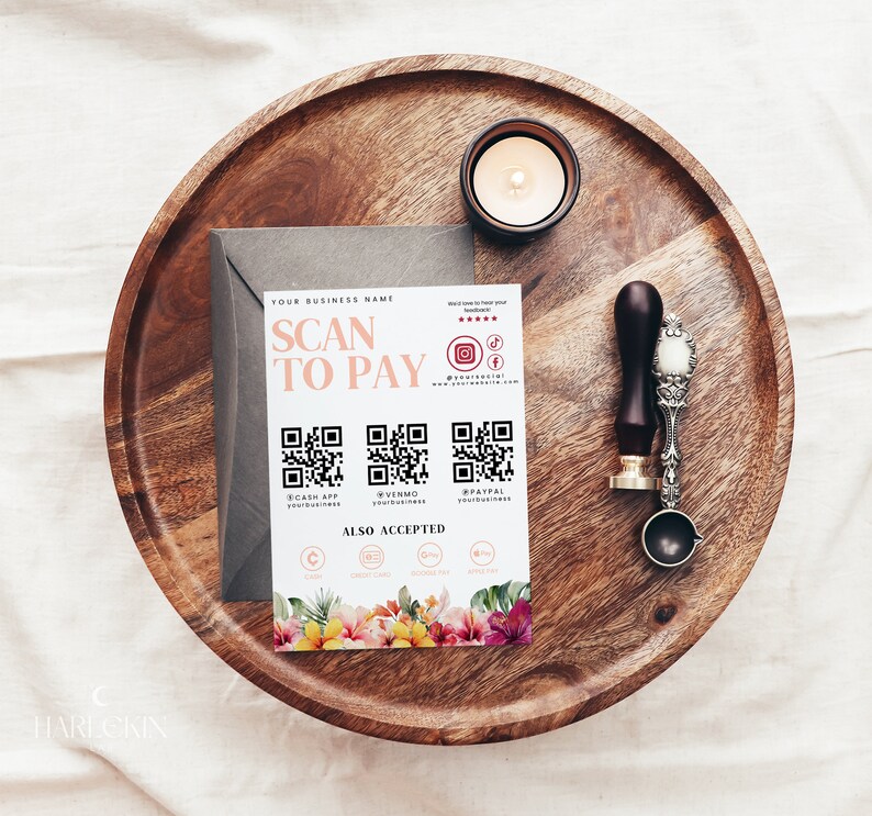 Editable QR Code Sign Customizable Scan to Pay Sign Cashapp - Etsy