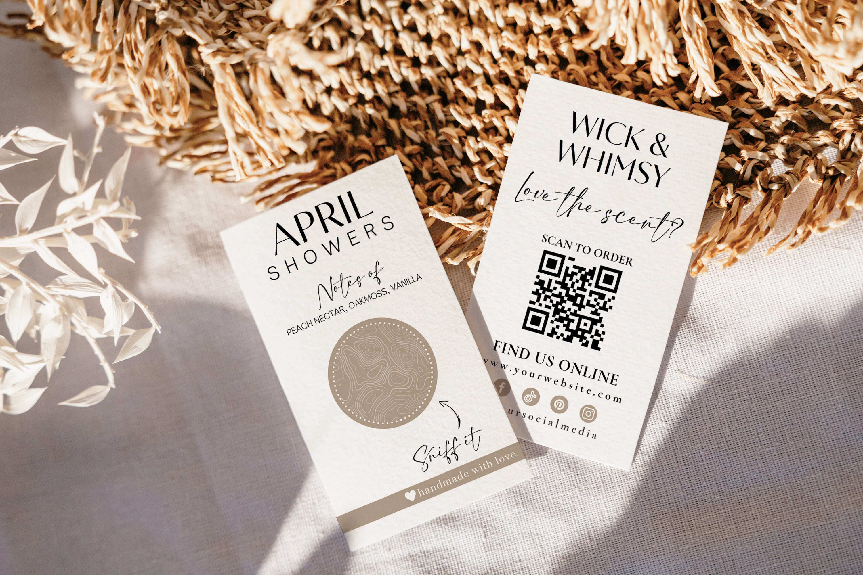 Candle Scent Card Template, Editable Business Tester Card, Wax Melt ...