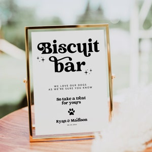 Doggie Biscuit Bar Template, Editable Wedding Dog Treats Sign, Doggie ...