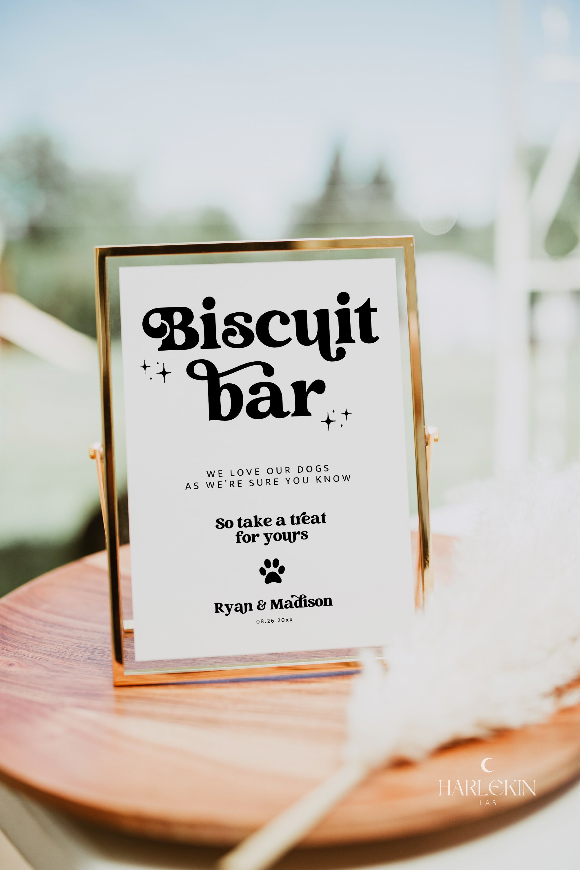 Doggie Biscuit Bar Template, Editable Wedding Dog Treats Sign, Doggie ...