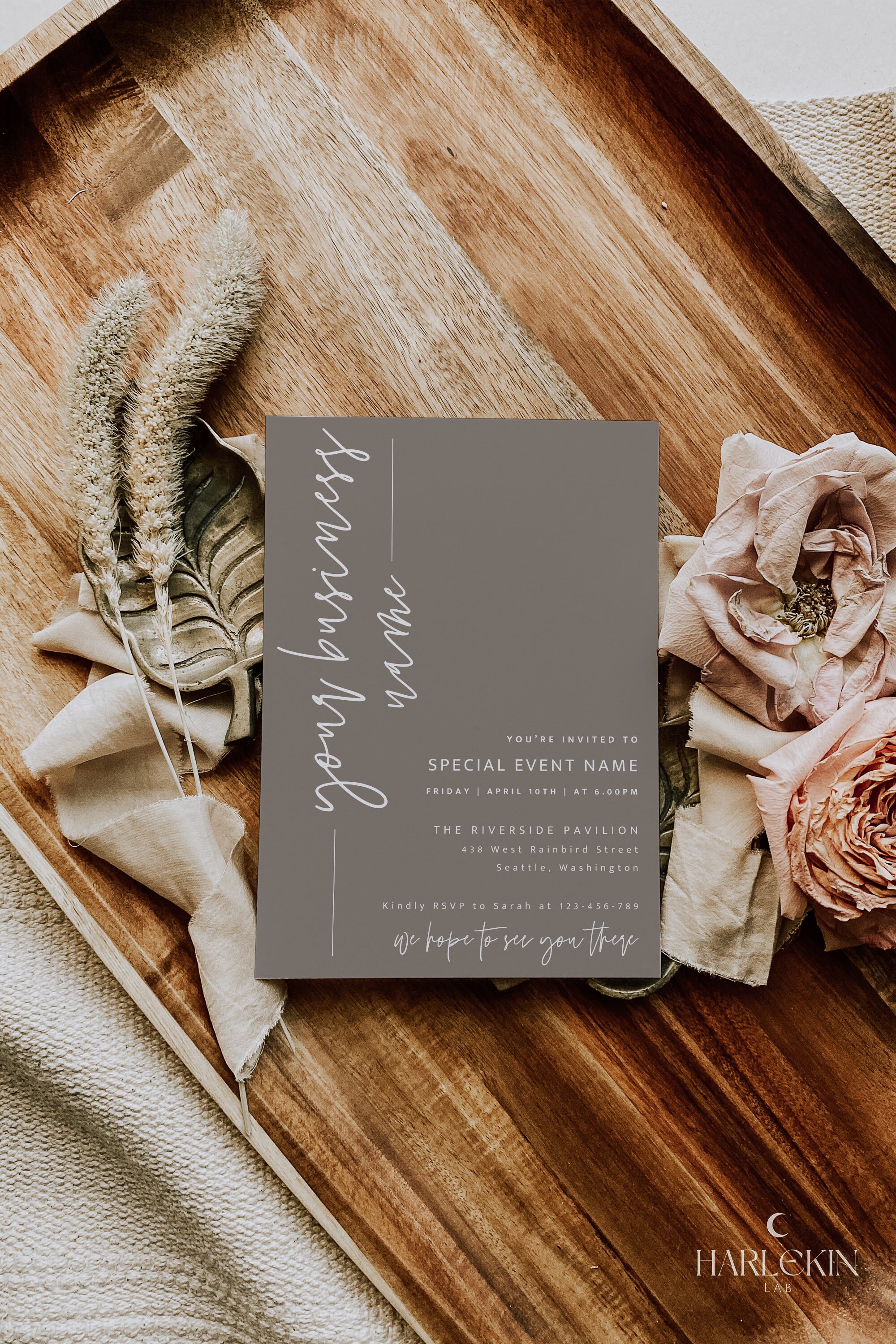 Boho Business Invitation Template, DIY Special Event Invitation, You're ...