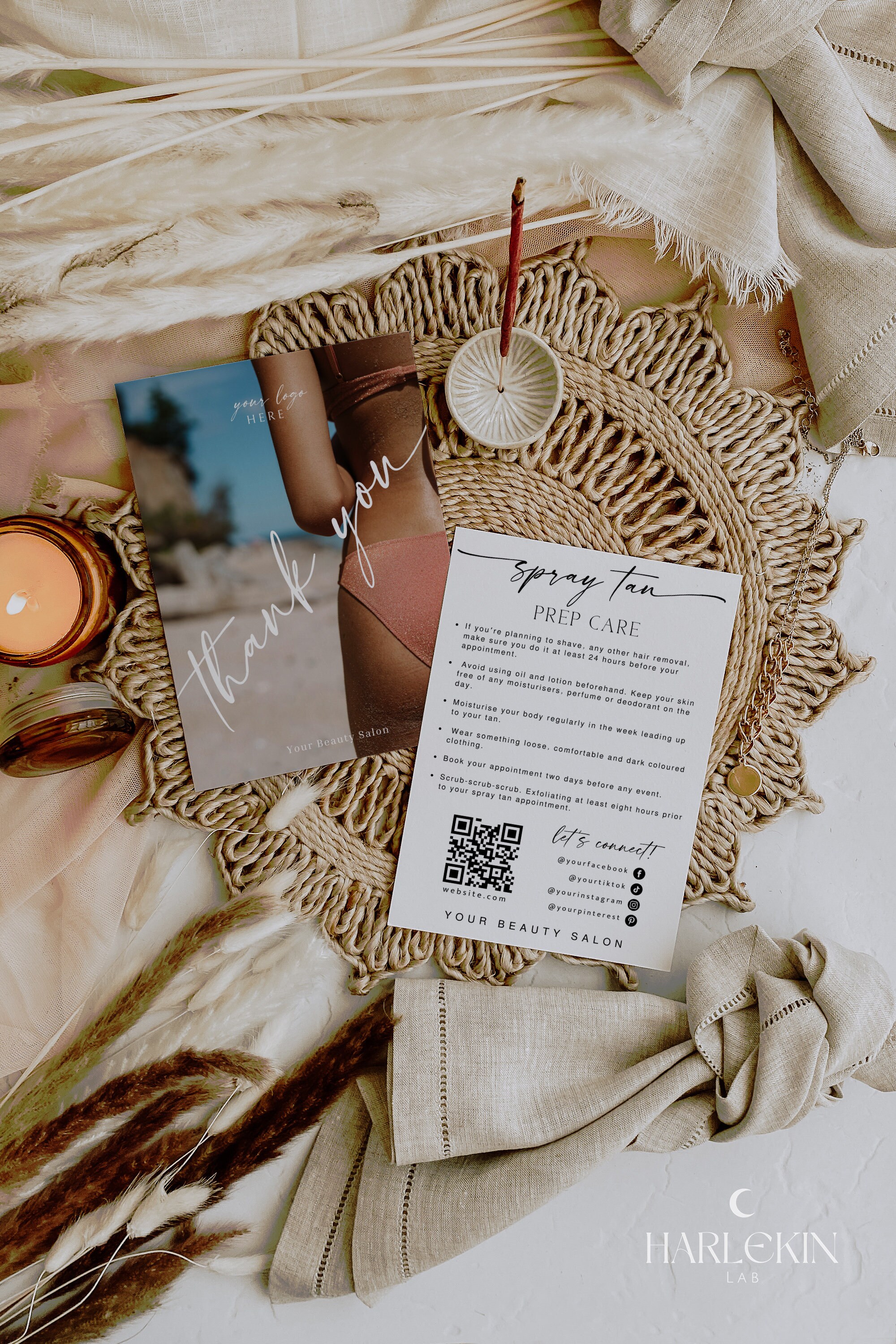 Editable Spray Tan Prep Card Template, DIY Artist Tanning Care Card ...