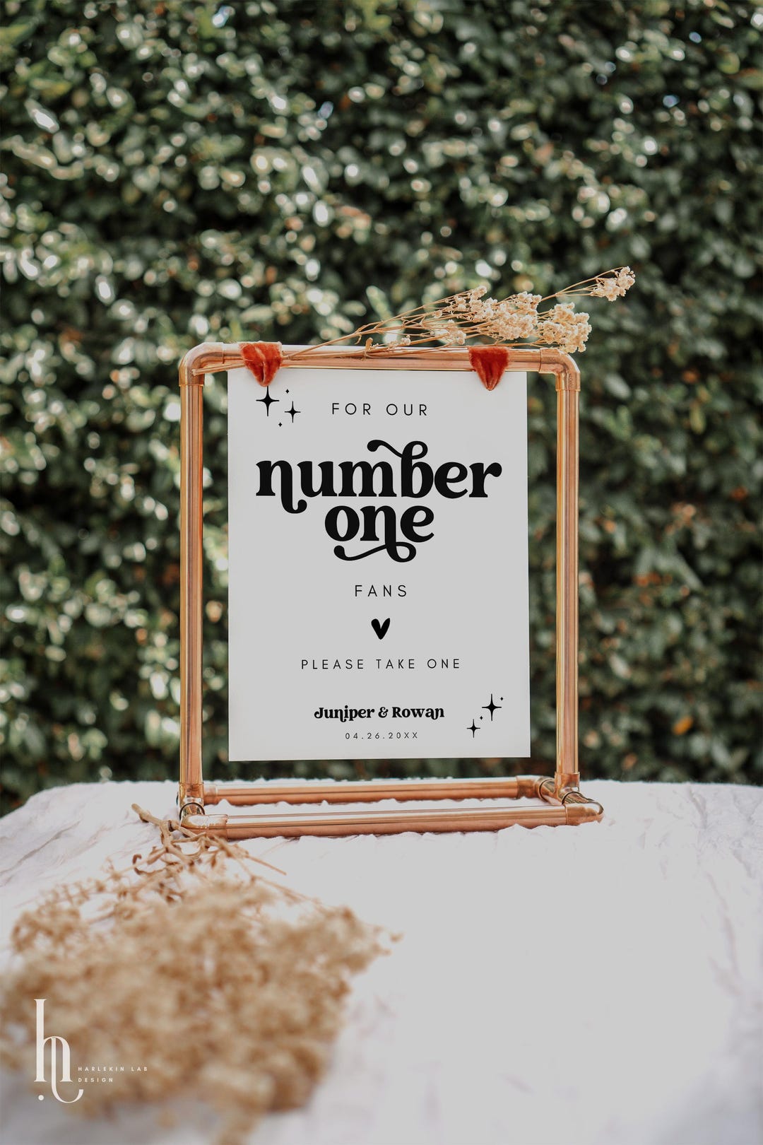 MIRAY Editable Wedding Fan Sign Template, for Our Number One Fans ...