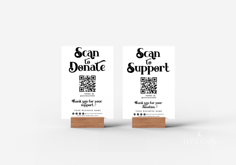Editable Scan to Donate Sign, DIY QR Code Sign, Cashapp Paypal Scan to ...