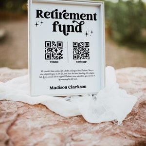 Editable Modern Retirement Celebration QR Code Sign Template, DIY ...