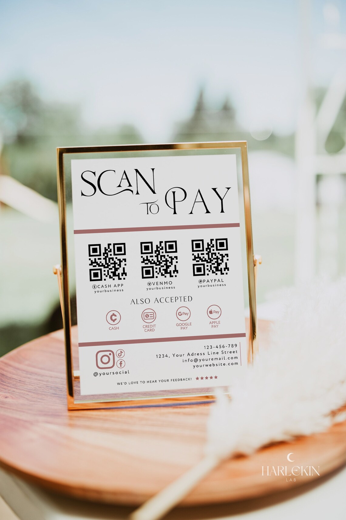 Printable QR Code Sign, Customizable Scan to Pay Sign, Cashapp Paypal ...
