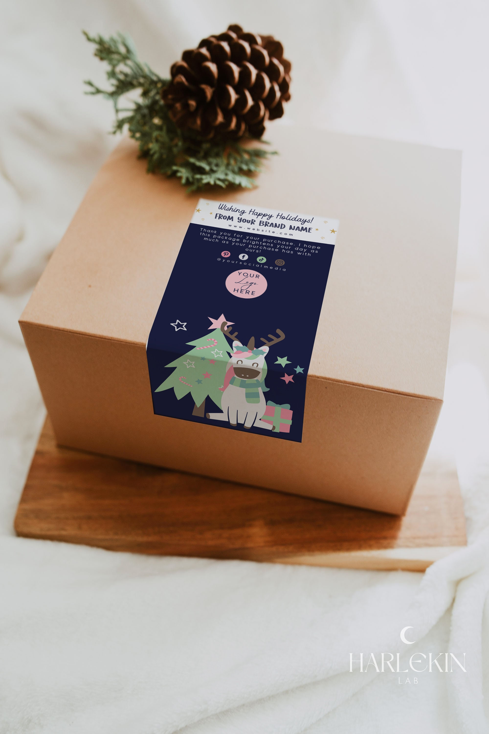 Editable Christmas Box Label Template Winter Shipping Label - Etsy