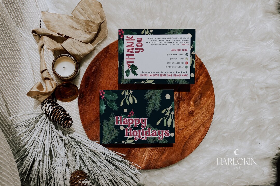 Editable Winter Thank You Card, Customizable Thanks Note, Christmas ...