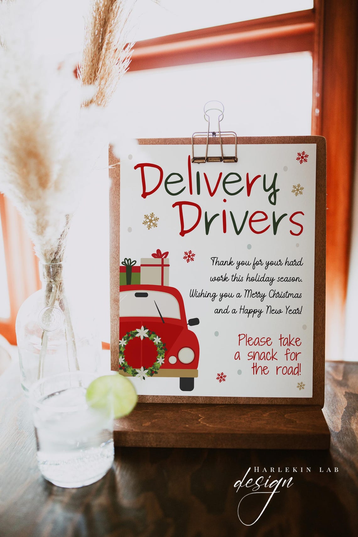 Editable Christmas Delivery Driver Thank You Sign, Holiday Deliver ...