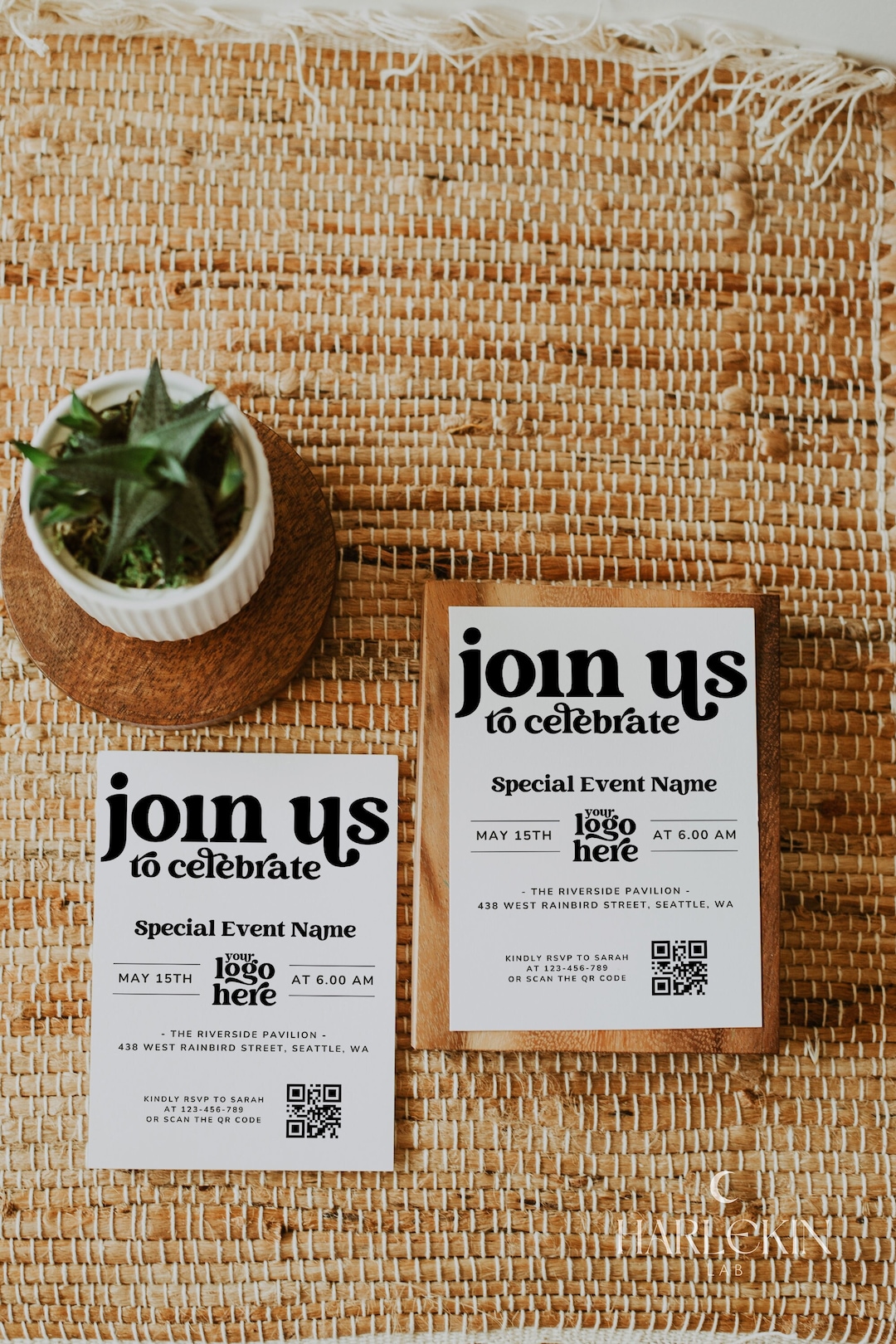 DIY Modern Business Invitation Template, Trendy QR Code Special Event ...
