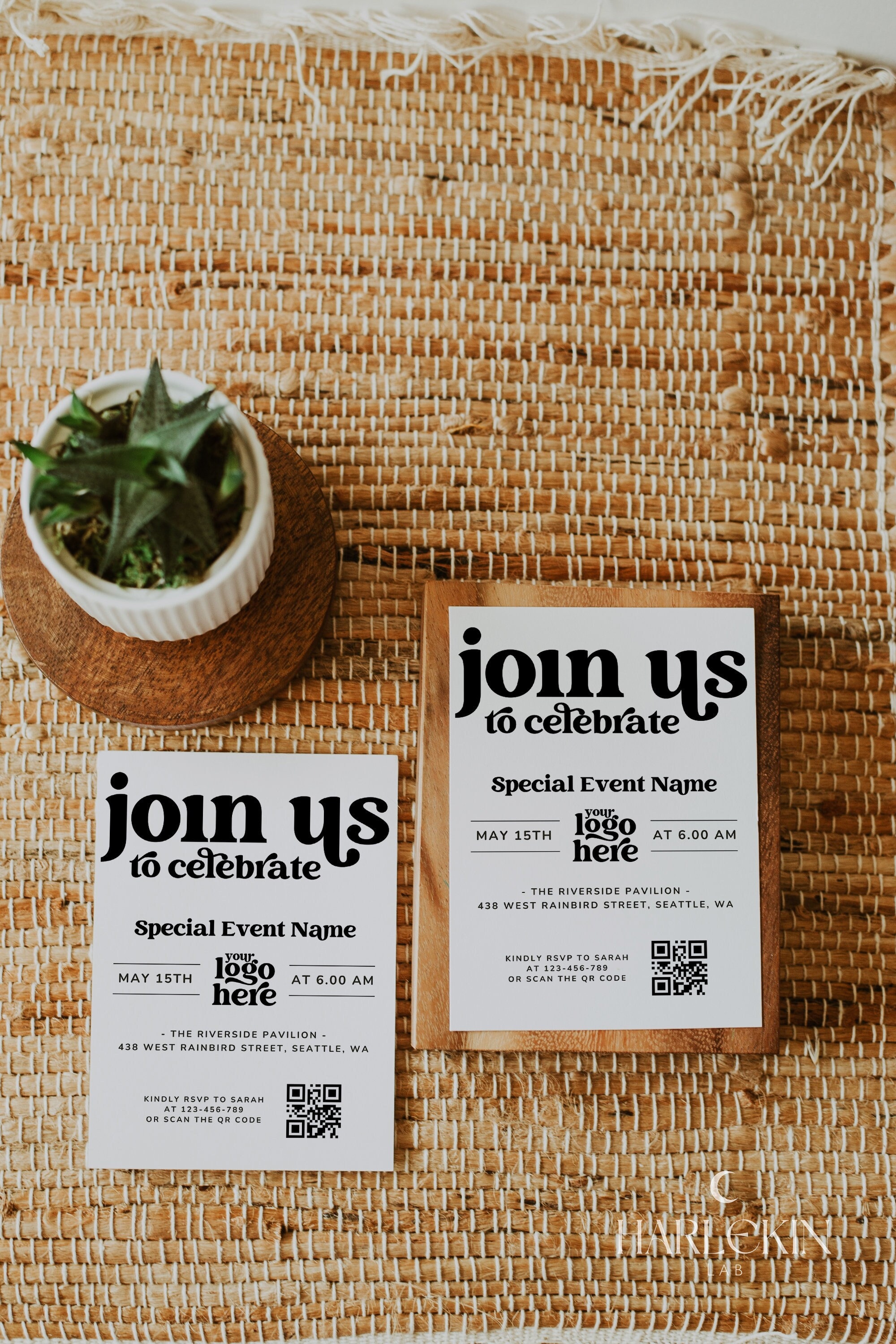 DIY Modern Business Invitation Template, Trendy QR Code Special Event ...