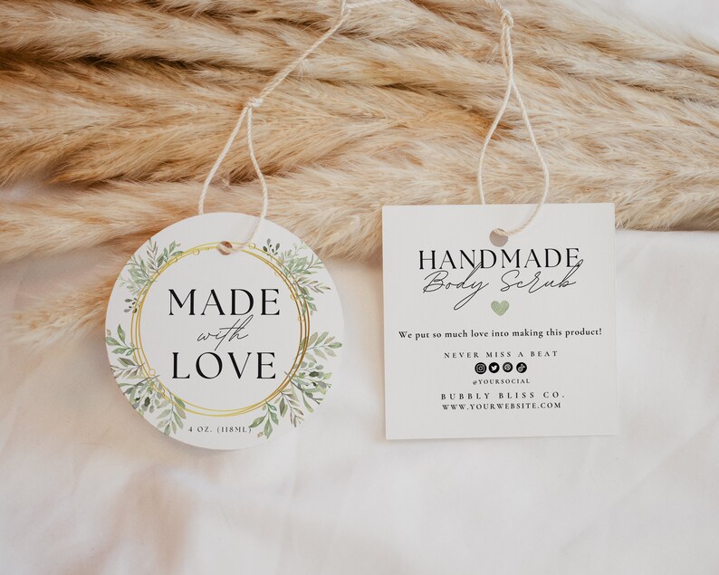 Editable Business Hang Tag Template, Bath Body Scrub Label, Modern ...