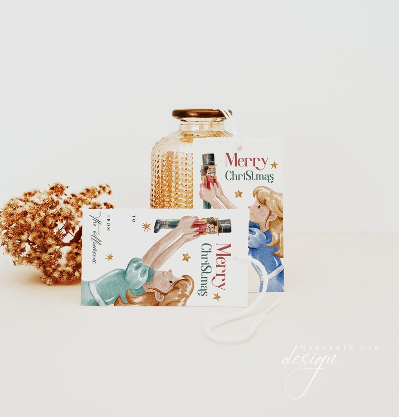 Editable Nutcracker Christmas Gift Tag Template, Instant Download Merry ...
