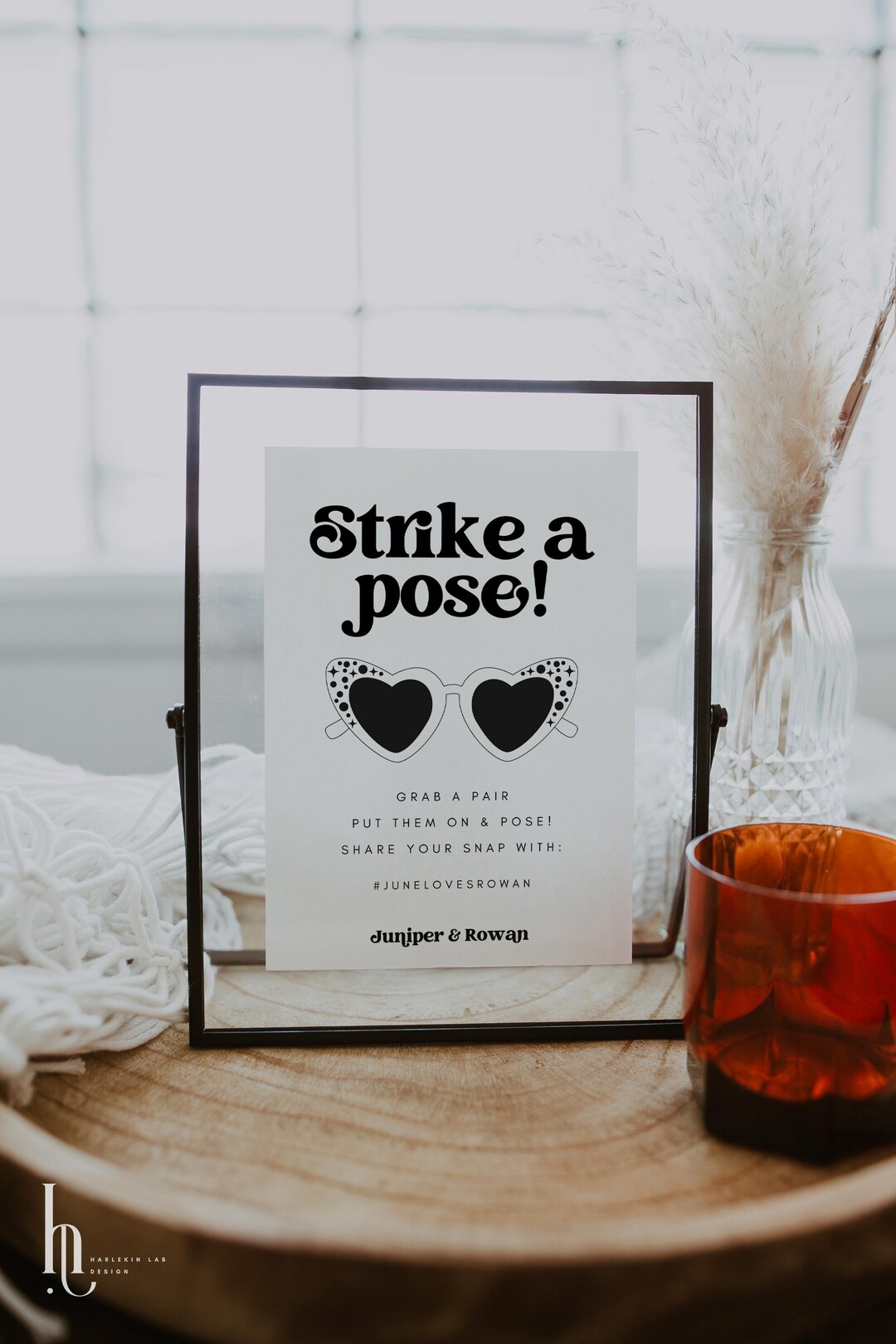 MIRAY Strike a Pose Sign Template, Wedding Sunglasses Party Sign ...