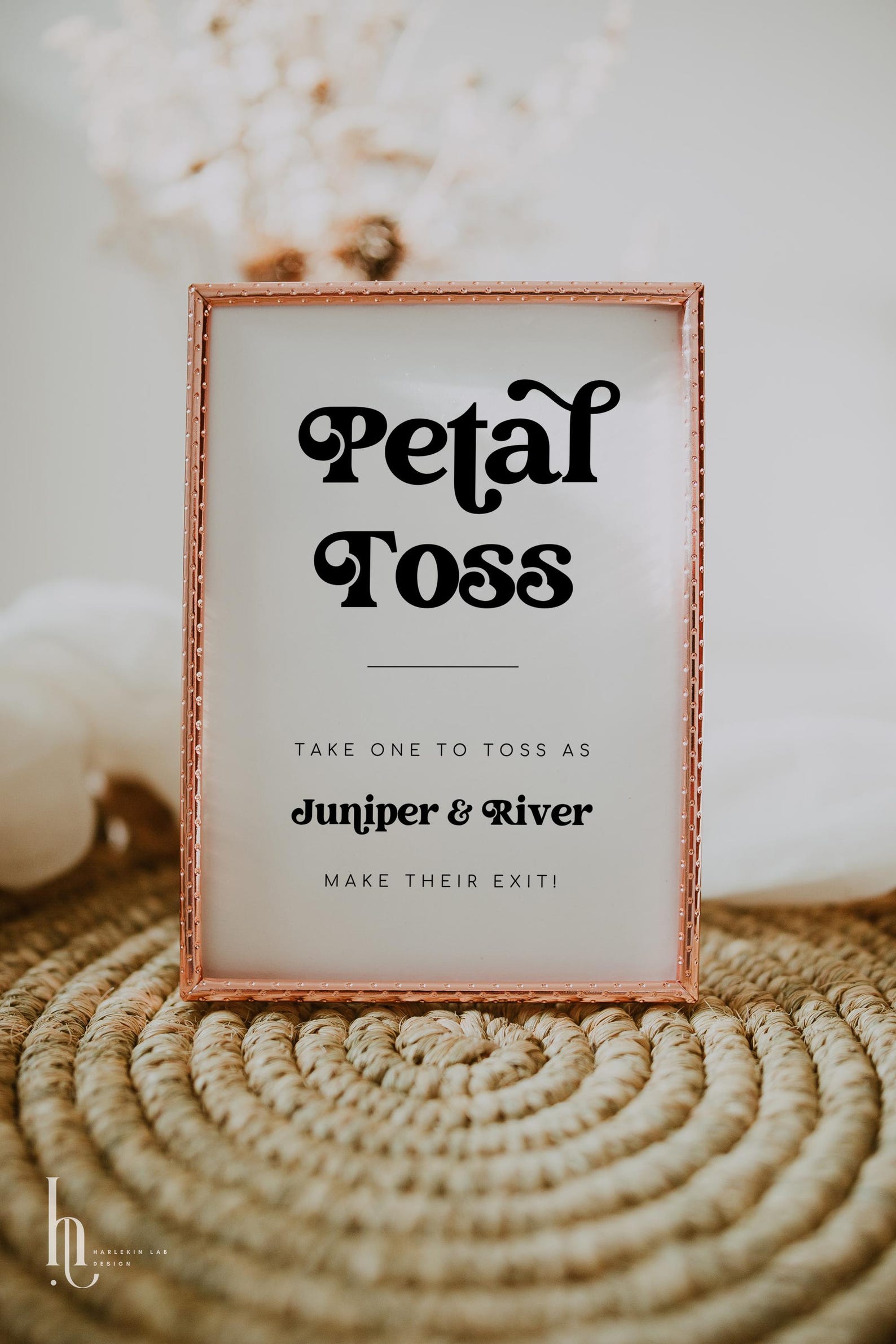 MIRAY Petal Toss Sign Template, Wedding Flower Toss Sign, Editable ...