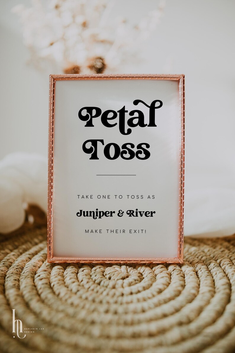 MIRAY Petal Toss Sign Template, Wedding Flower Toss Sign, Editable ...