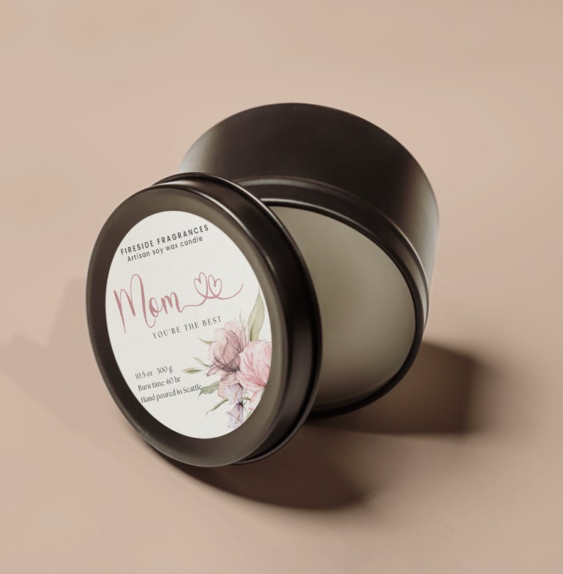 Editable Mothers Day Candle Label, Customizable Mom's Day Template ...