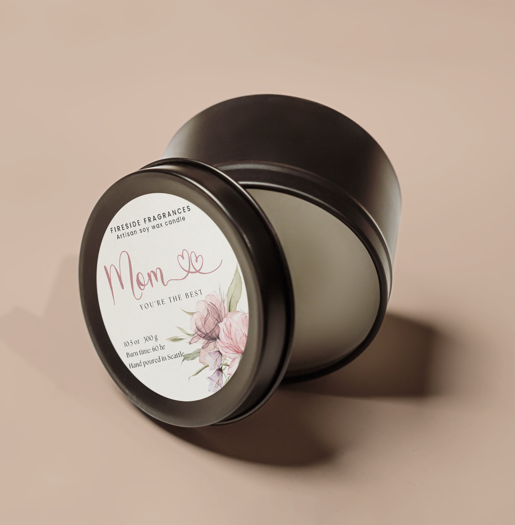 Editable Mothers Day Candle Label, Customizable Mom's Day Template ...