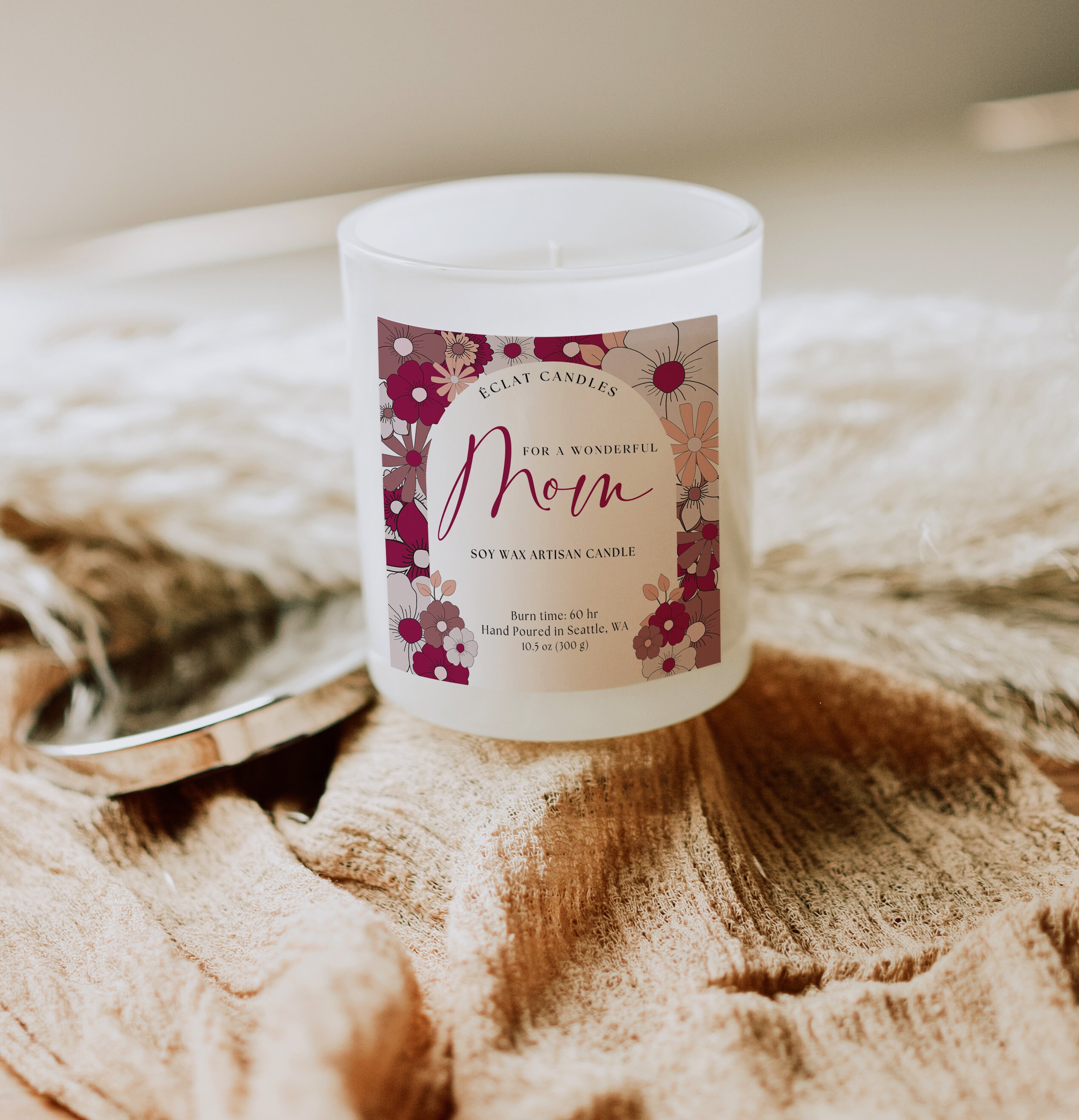 Editable Mother's Day Candle Label, Customizable Canva Template, DIY ...