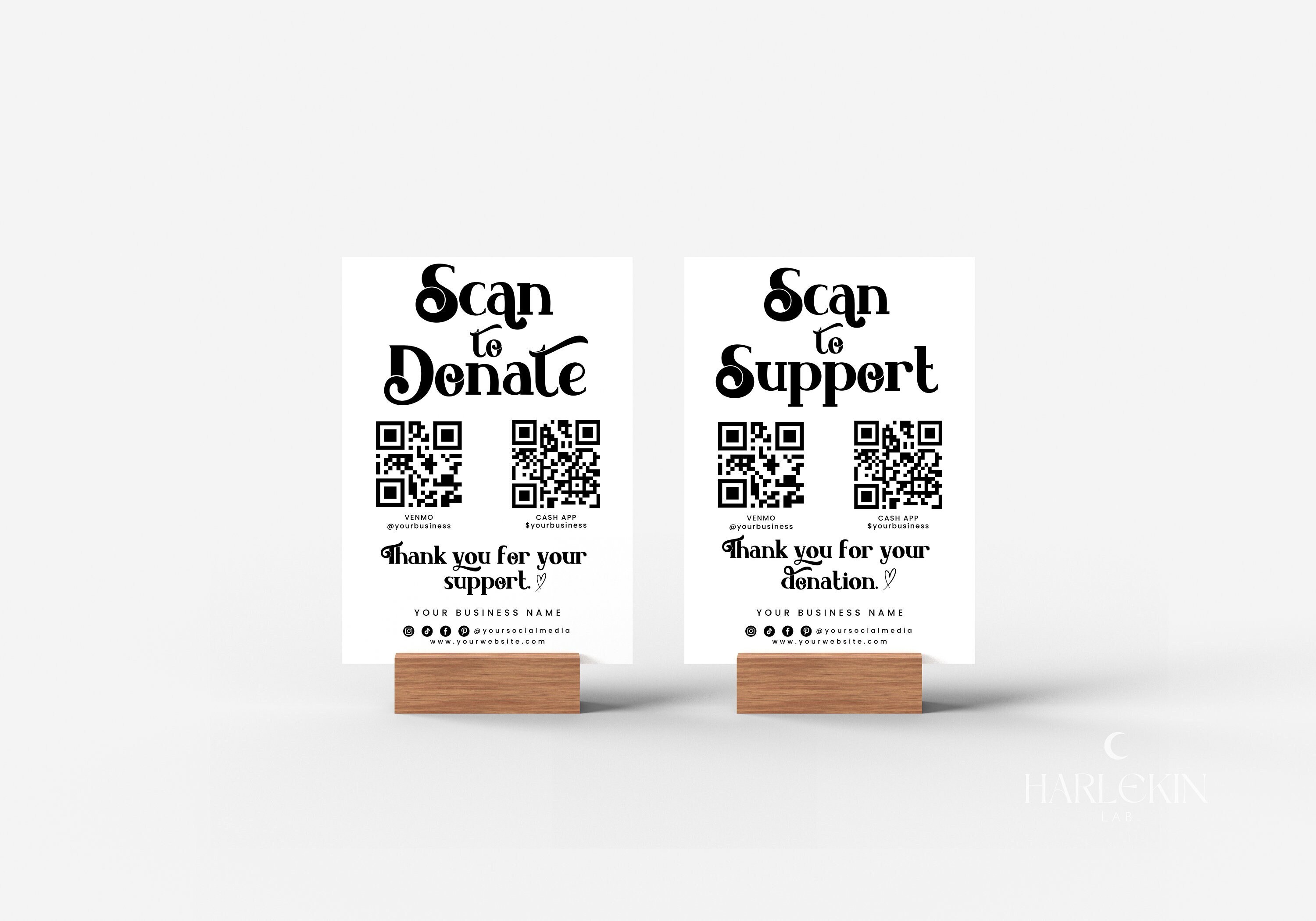 Editable Scan to Donate Sign, DIY QR Code Sign, Cashapp Paypal Scan to ...