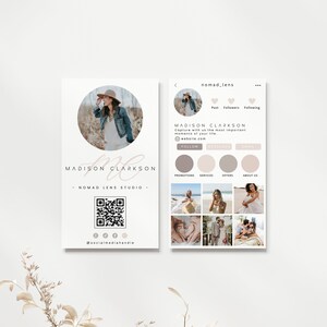 Printable Instagram Style Business Card With QR Code, DIY Name Card ...