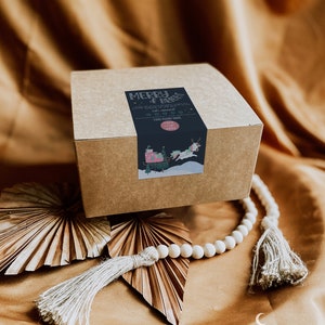 Editable Christmas Box Label Template, Winter Shipping Label Design ...