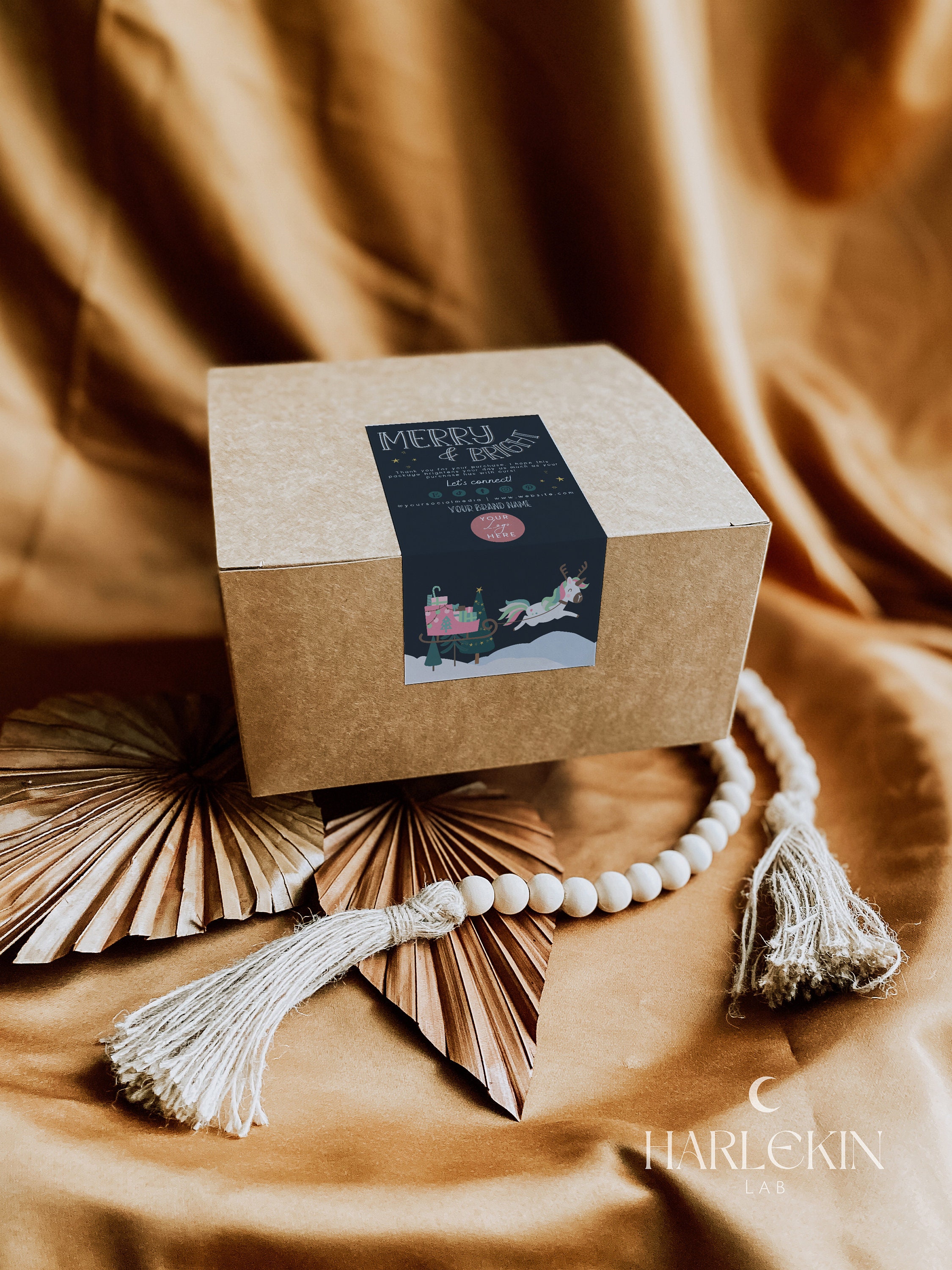 Editable Christmas Box Label Template, Winter Shipping Label Design ...