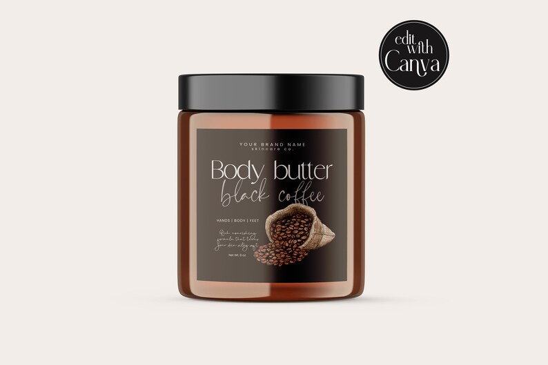 Editable Whipped Body Butter Label, DIY Body Butter Canva Template ...