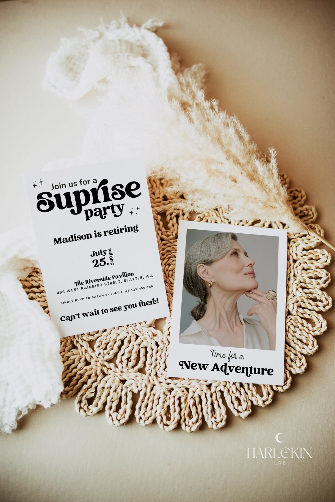 Editable Modern Retirement Celebration Invitation Template, DIY Trendy ...